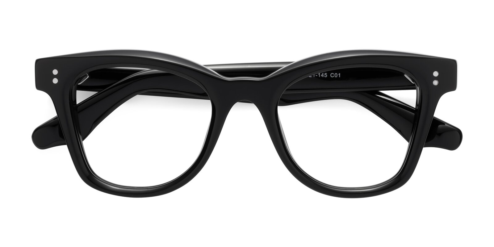 Black Retro-Vintage Trapezoid Cat-Eye Eyeglasses - Dragon