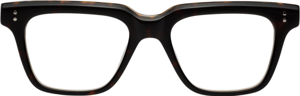 Tortoise/Clear Browline Acetate Trapezoid Eyeglasses - Gates