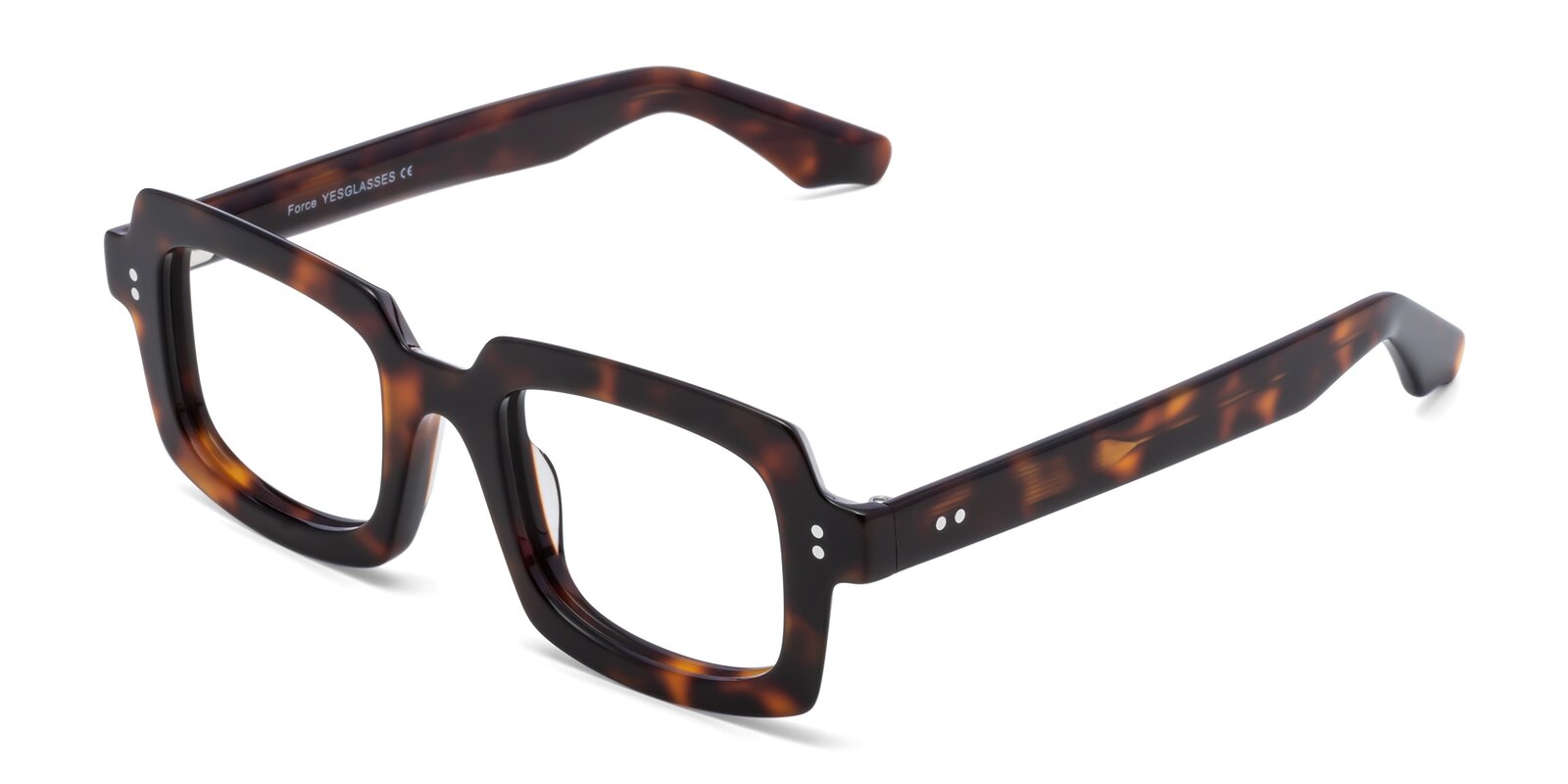 Tortoise Medium Geek-Chic Rectangle Eyeglasses - Force