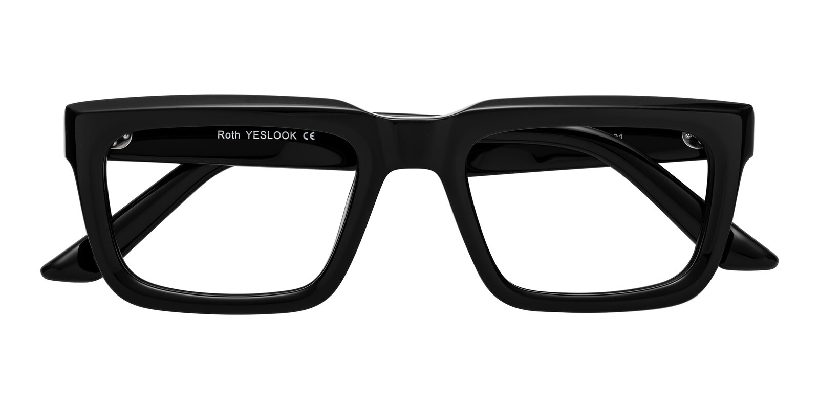 Black Thick Acetate Rectangle Eyeglasses - Roth