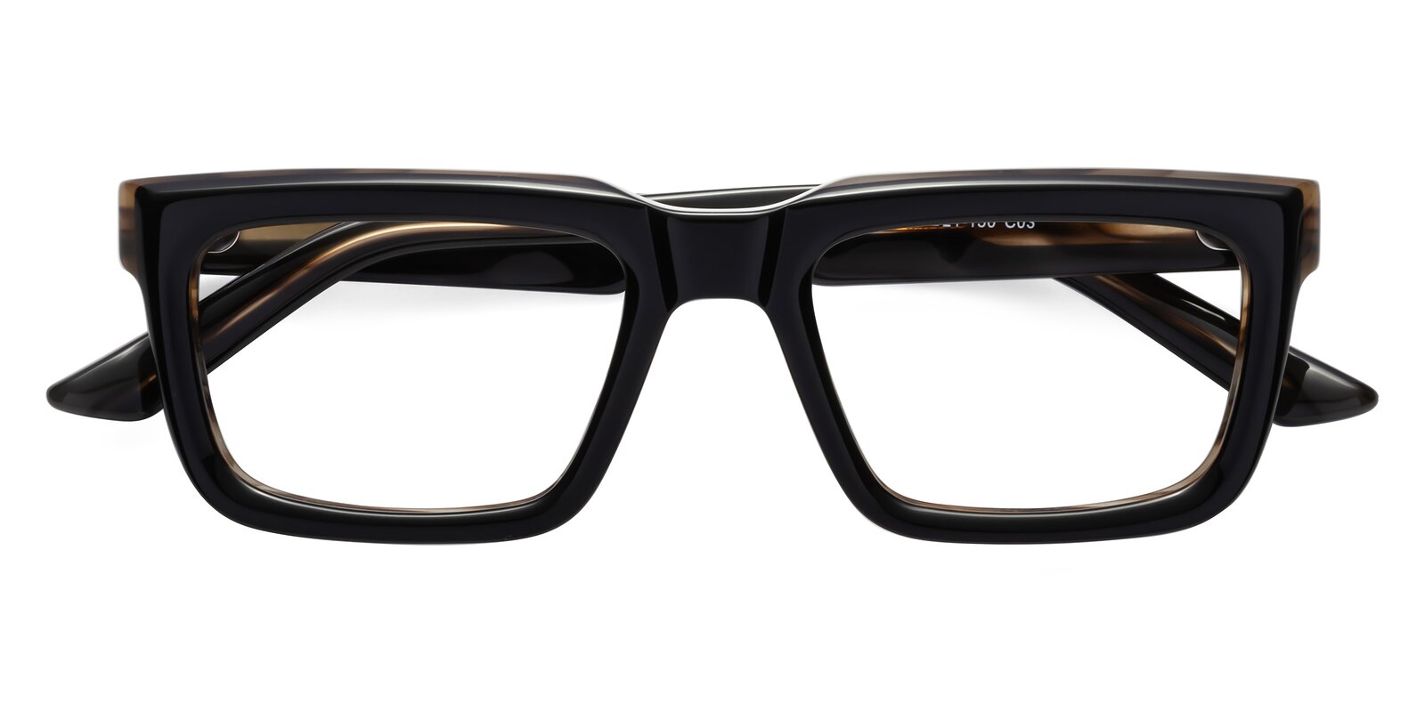 Black / Gray Moonstone Acetate Rectangle Full-Rim Eyeglasses - Roth