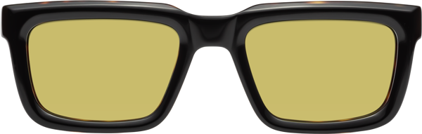 Black/Tortoise Thick Acetate Rectangle Tinted Sunglasses with Medium ...