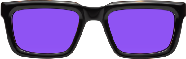 Black/Tortoise Thick Acetate Rectangle Tinted Sunglasses with Purple ...