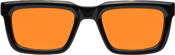 Black/Tortoise Thick Acetate Rectangle Tinted Sunglasses with Orange ...