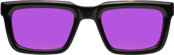 Black/Tortoise Thick Acetate Rectangle Gradient Sunglasses with Purple ...