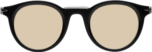 Black Clear Narrow Acetate Round Tinted Sunglasses With Light Brown Sunwear Lenses Cycle