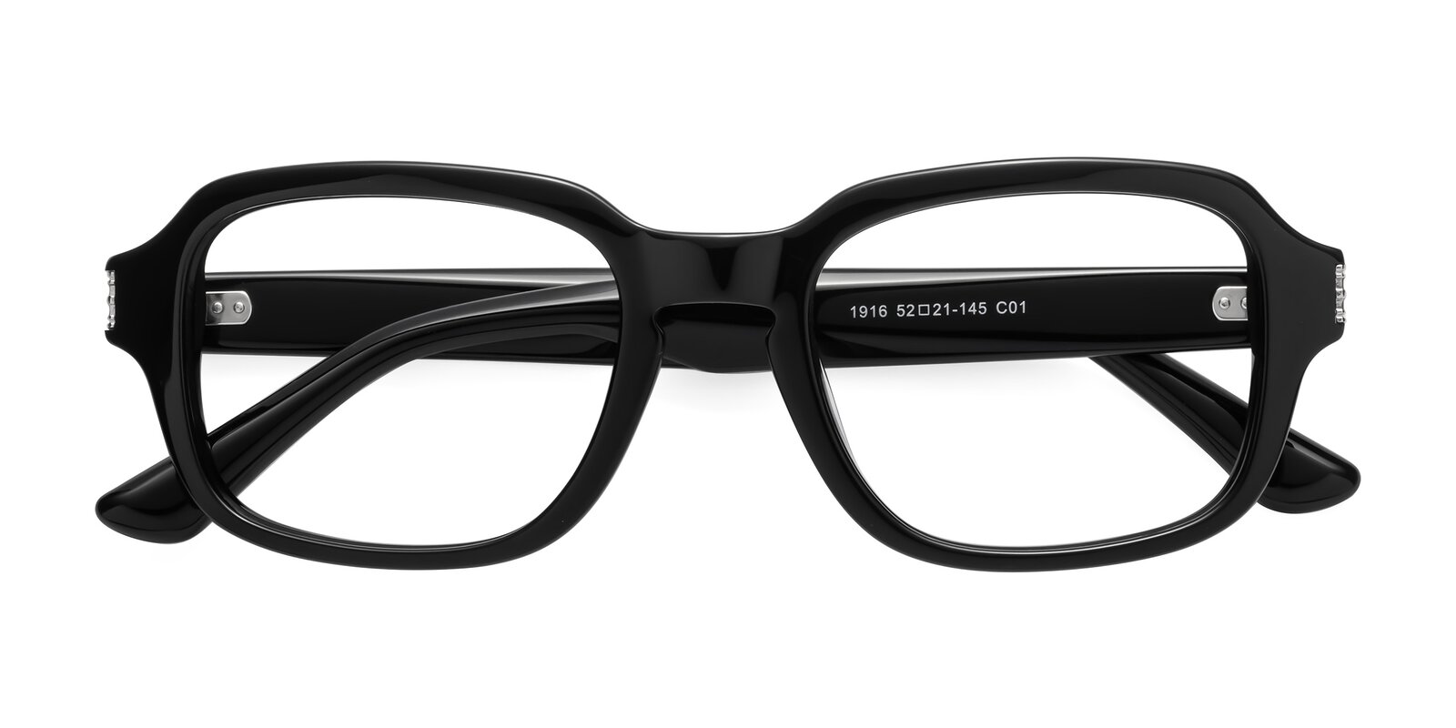 Black Hipster Acetate Rectangle Eyeglasses - Infinite