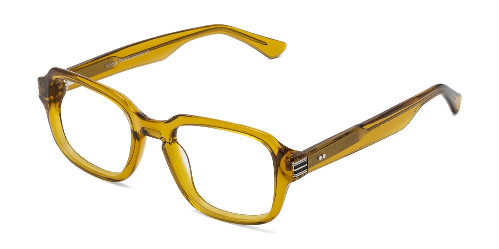 Amber Hipster Acetate Rectangle Eyeglasses - Infinite