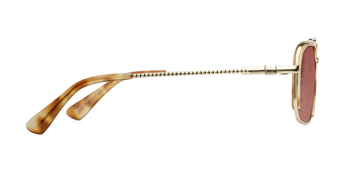 Yellow Tortoise/Gold Retro-Vintage Aviator Rectangle Tinted Sunglasses ...
