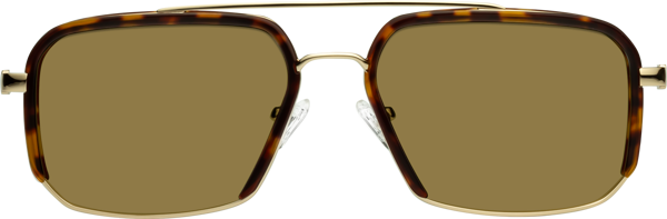 Tortoise/Gold Retro-Vintage Aviator Rectangle Polarized Sunglasses with ...