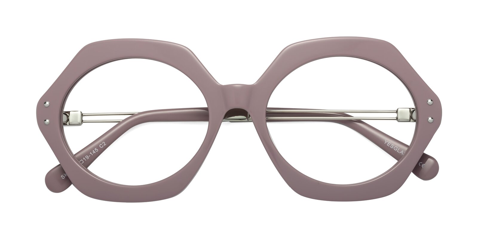 Opera Mauve Oversized Acetate Geometric Eyeglasses - Skye