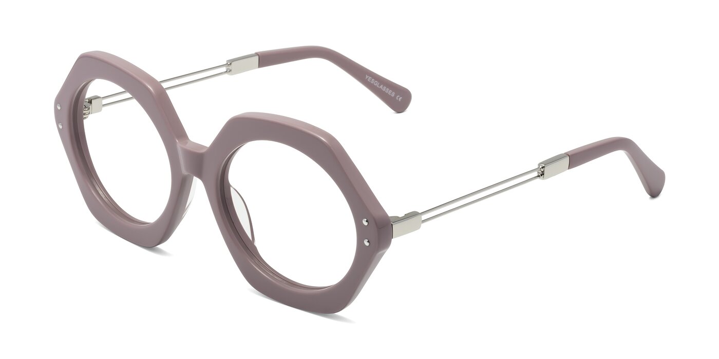 Opera Mauve Oversized Acetate Geometric Eyeglasses - Skye