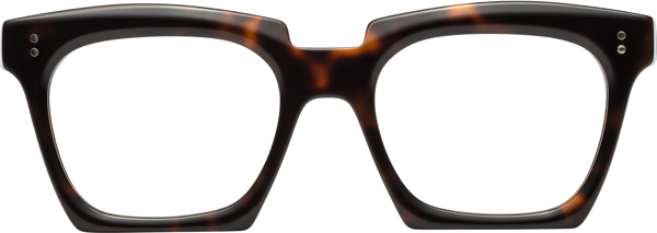 Tortoise Thick Geek-Chic Trapezoid Eyeglasses - Donnie