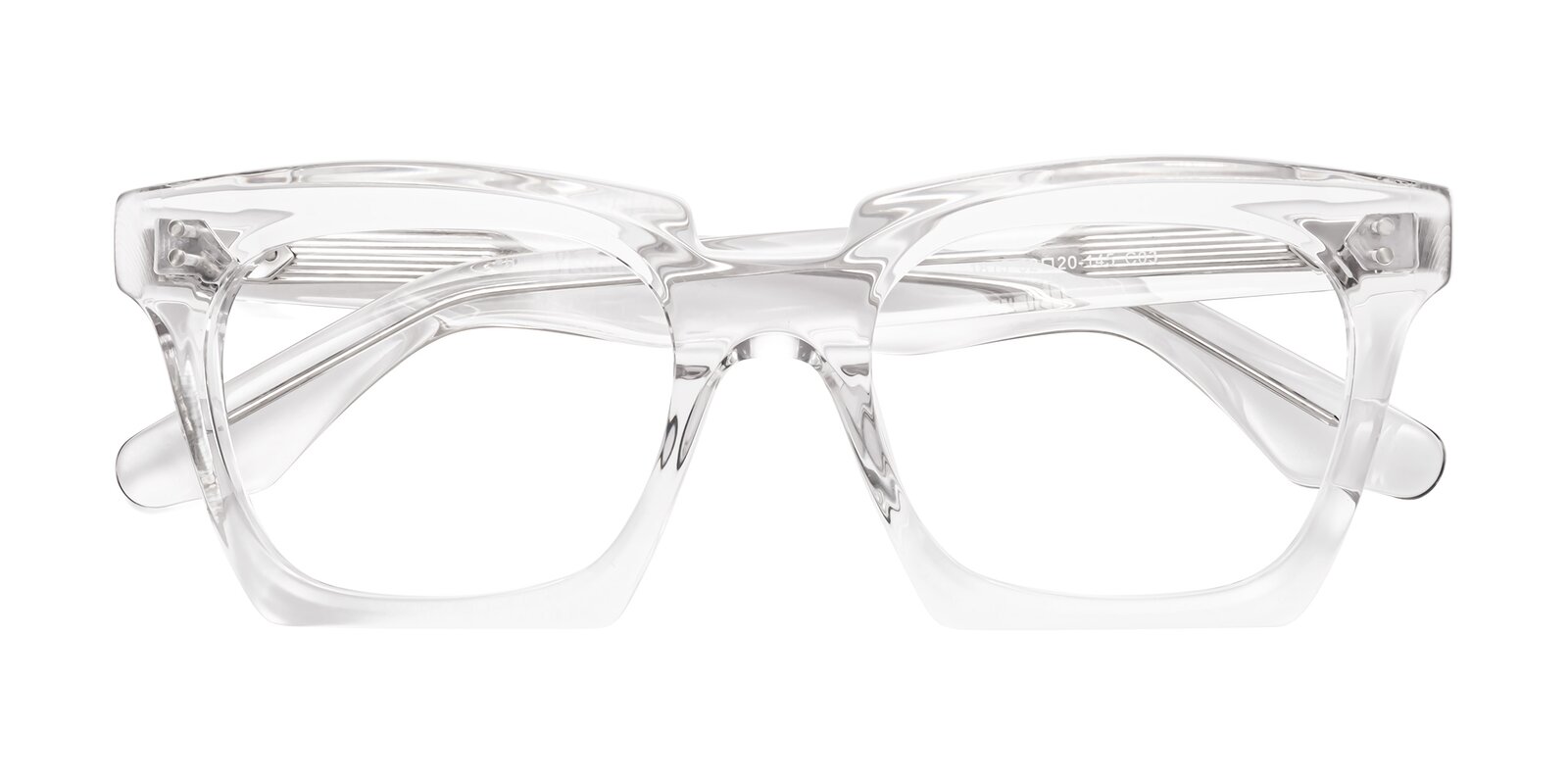 Clear Thick Geek-Chic Trapezoid Eyeglasses - Donnie