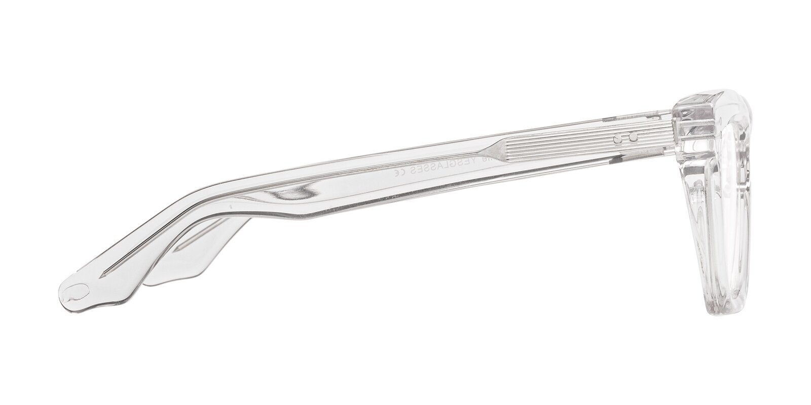 Clear Thick Geek-Chic Trapezoid Eyeglasses - Donnie