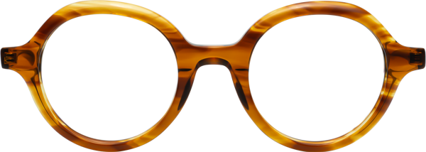 Striped Amber Retro-Vintage Acetate Round Eyeglasses - Nemo