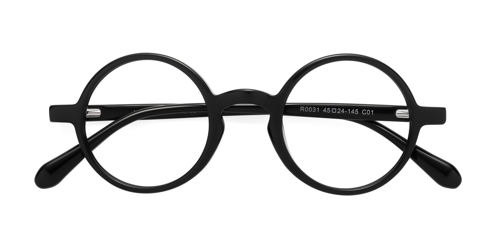 Black Retro-Vintage Acetate Round Eyeglasses - Juno