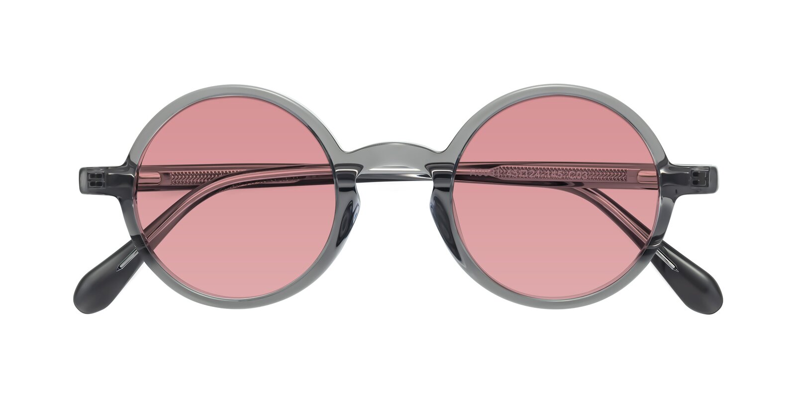 Transparent Gray Retro-Vintage Acetate Round Tinted Sunglasses with ...