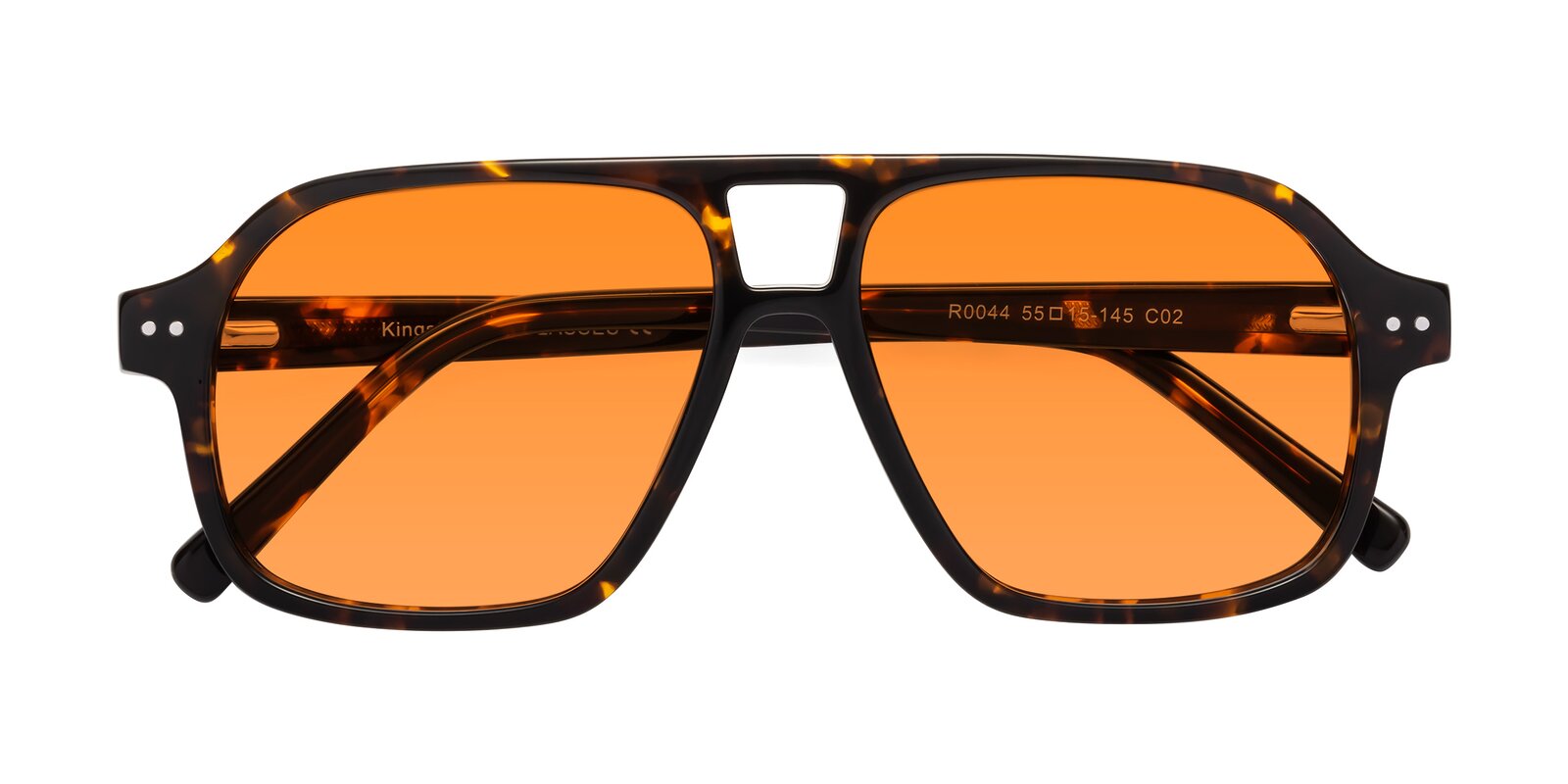 Tortoise Grandpa Oversized Aviator Tinted Sunglasses with Orange ...