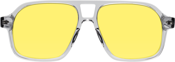 Transparent Gray Grandpa Oversized Aviator Tinted Sunglasses with ...