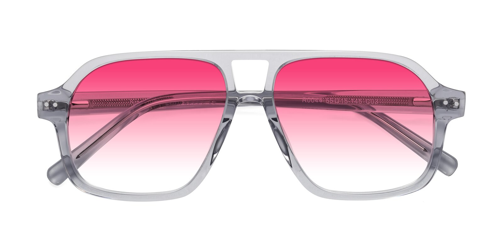 Transparent Gray Grandpa Oversized Aviator Gradient Sunglasses with ...