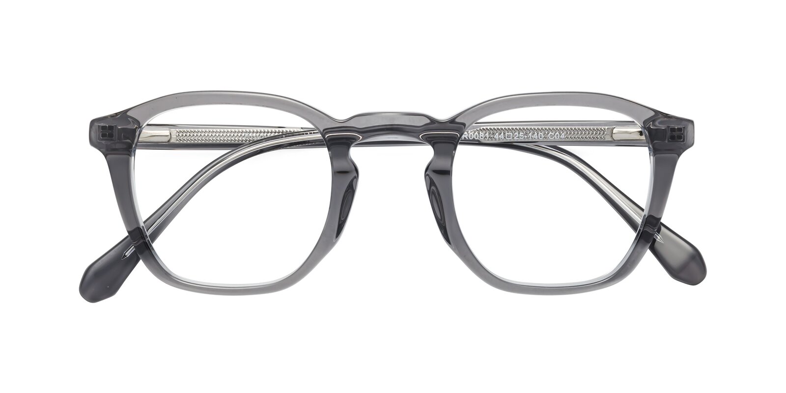 Transparent Gray Keyhole Bridge Retro-Vintage Trapezoid Eyeglasses ...