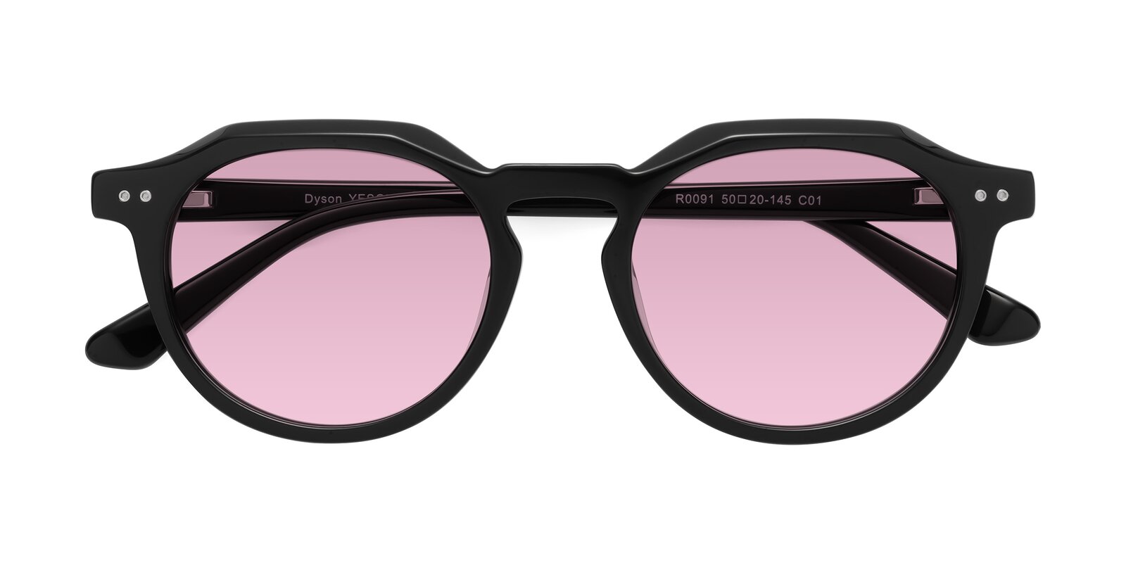 Black Keyhole Bridge Acetate Geometric Tinted Sunglasses with Light ...