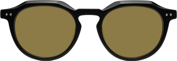Black Keyhole Bridge Acetate Geometric Polarized Sunglasses with Brown ...