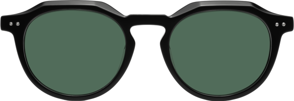 Black Keyhole Bridge Acetate Geometric Polarized Sunglasses with Green ...
