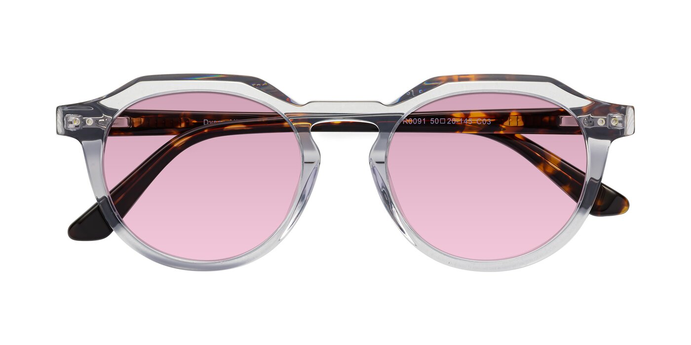 Transparent Livid/Tortoise Keyhole Bridge Acetate Geometric Tinted ...
