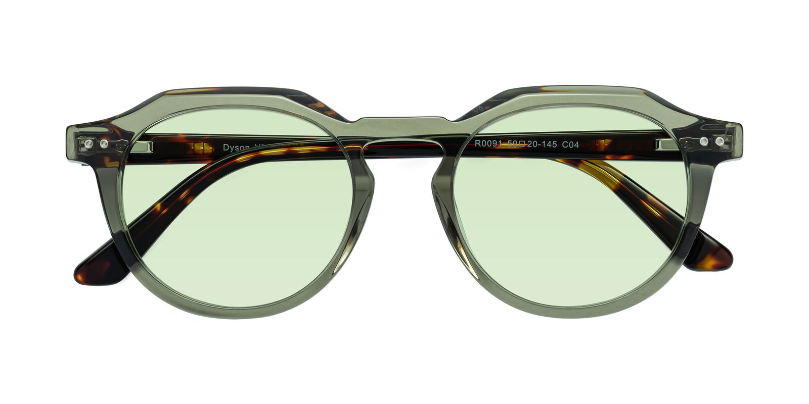 Transparent Green/Tortoise Keyhole Bridge Acetate Geometric Tinted ...