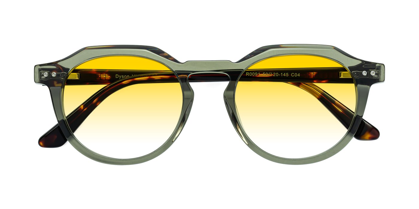 Transparent Green/Tortoise Keyhole Bridge Acetate Geometric Gradient ...