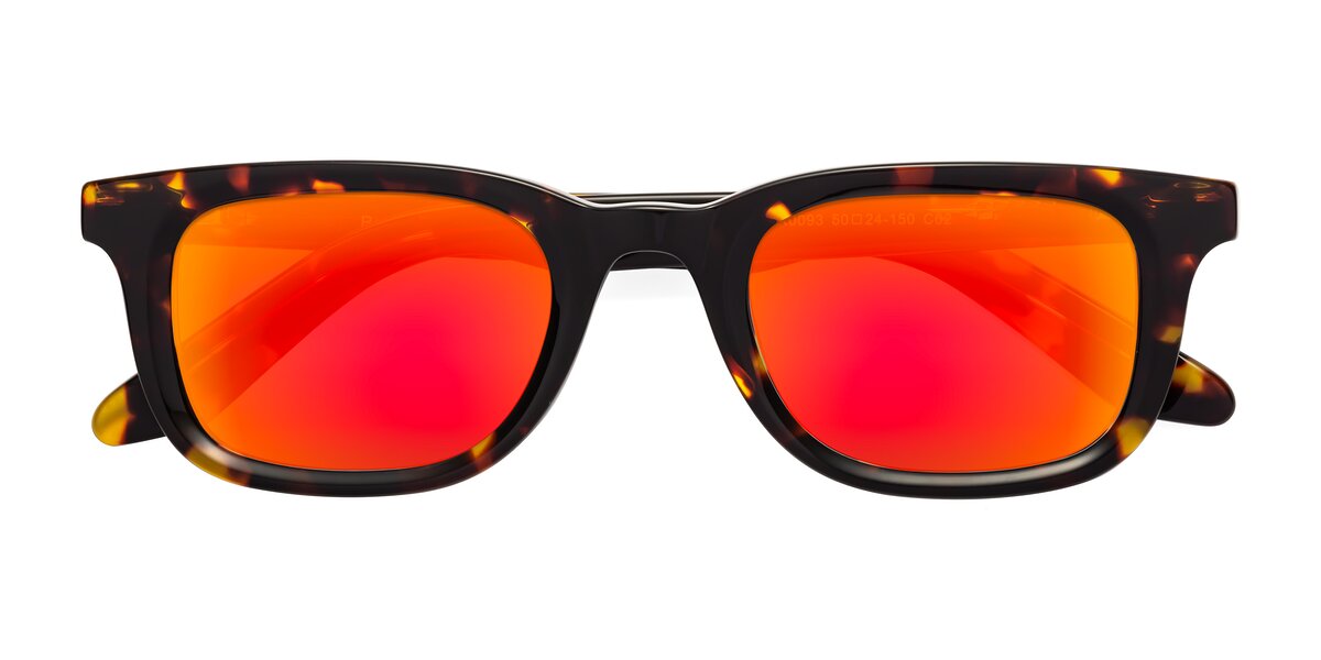 Translucent Gray Classic TR90 Rectangle Mirrored Sunglasses with Green ...