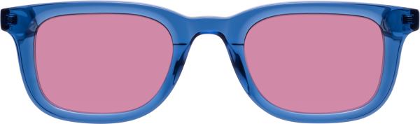 Crystal Blue Classic Acetate Rectangle Tinted Sunglasses with Medium ...