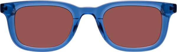 Crystal Blue Classic Acetate Rectangle Tinted Sunglasses with Garnet ...