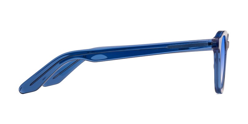 Translucent Blue Spring Hinges Acetate Oval Gradient Sunglasses with ...