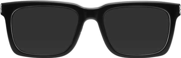 Black/Clear Classic Acetate Square Tinted Sunglasses with Gray Sunwear ...