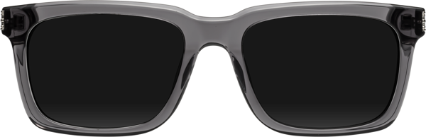 Transparent Gray Classic Acetate Square Gradient Sunglasses with Gray ...