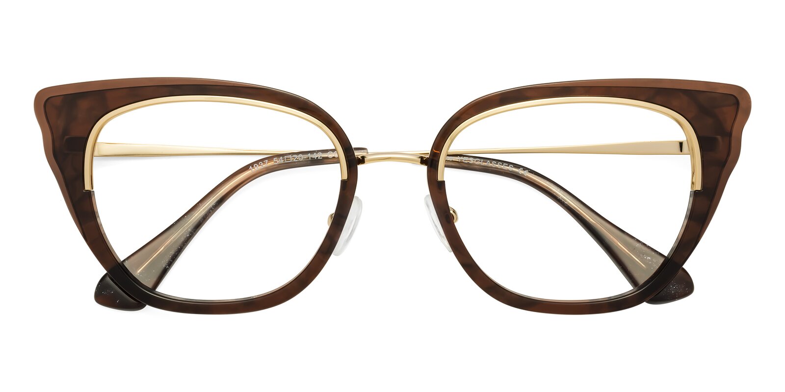 Coffee/Gold Retro-Vintage Metal Bridge Butterfly Eyeglasses - Spire