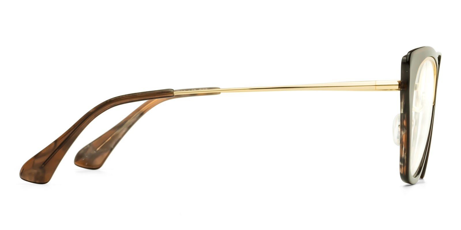 Coffee/Gold Retro-Vintage Metal Bridge Butterfly Eyeglasses - Spire