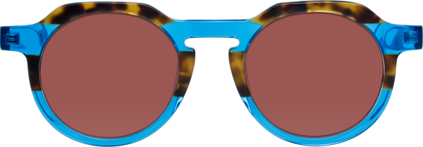 Tortoise/Blue Keyhole Bridge Retro-Vintage Geometric Tinted Sunglasses ...