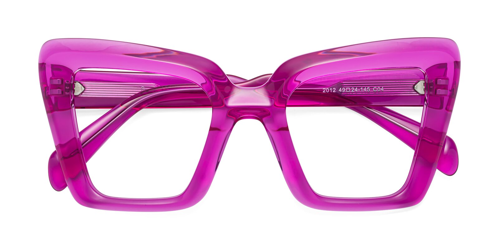 Crystal Purple Oversized Acetate Butterfly Eyeglasses - Swan