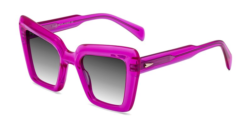 Crystal Purple Oversized Acetate Butterfly Gradient Sunglasses with ...