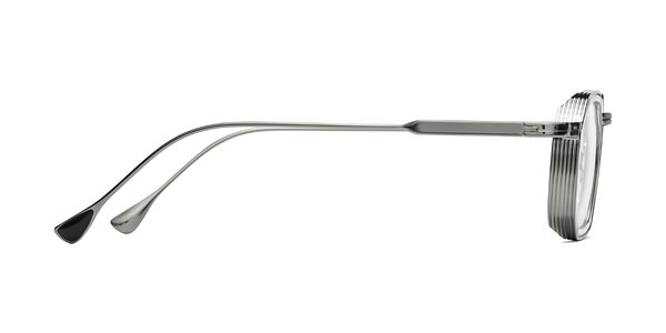 Clear/Silver Retro-Vintage Rectangle Geometric Eyeglasses - Fresh