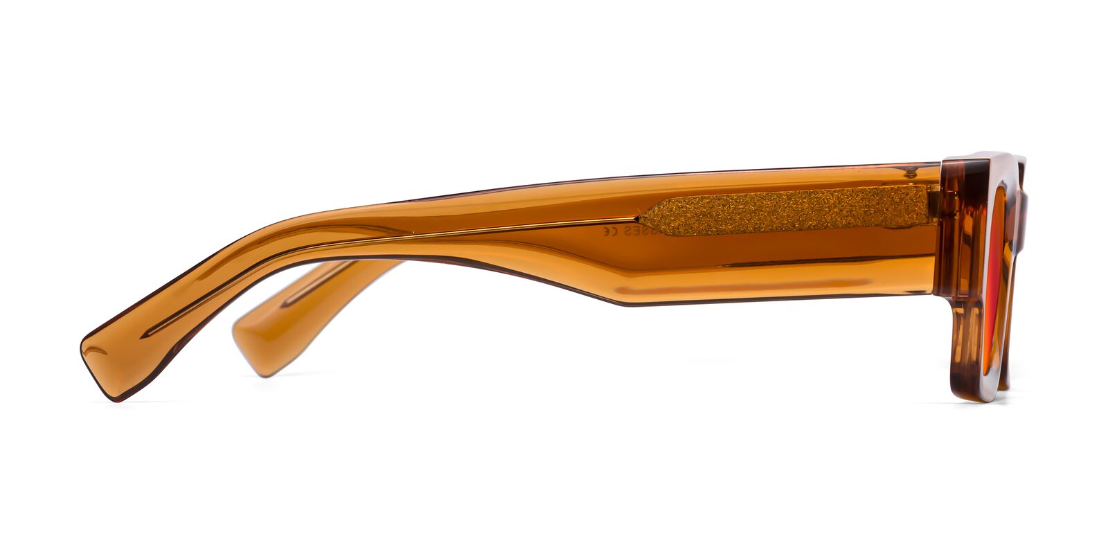Maple Syrup Hipster Thick Rectangle Mirrored Sunglasses with Red Gold ...