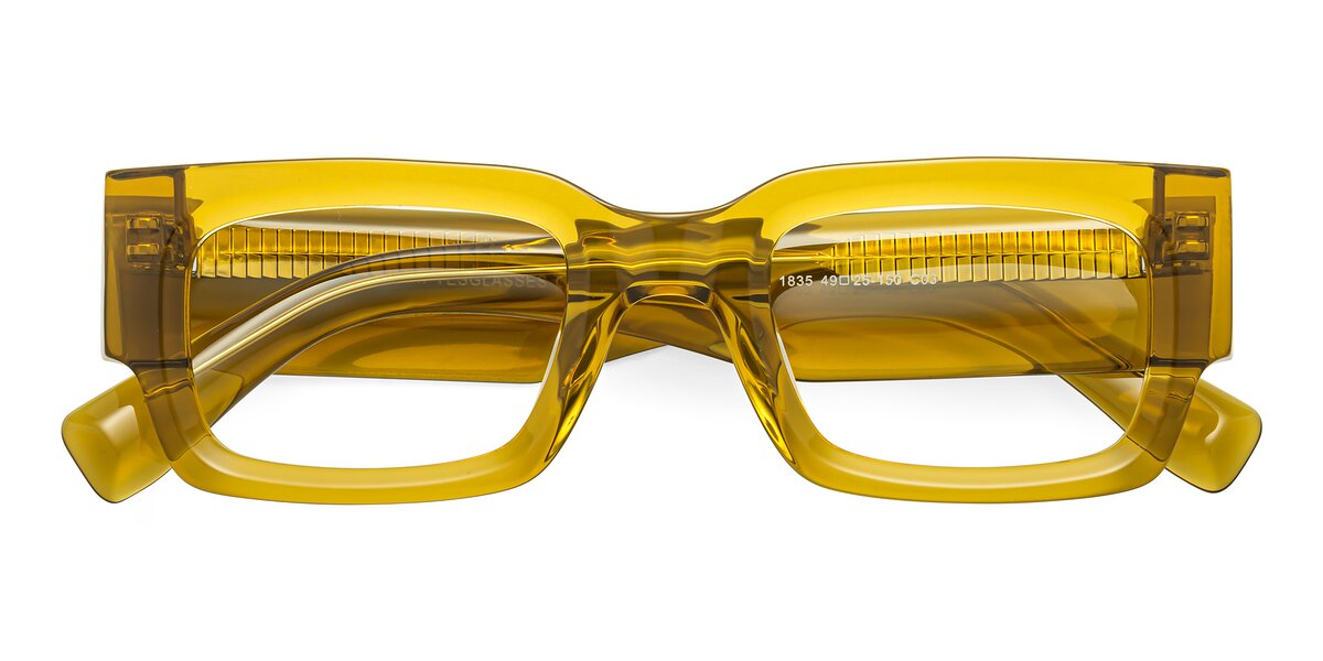Honey Hipster Thick Rectangle Blue Light Glasses Kirn