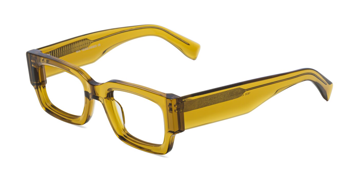 Honey Hipster Thick Rectangle Eyeglasses - Kirn