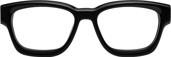 Black Geek-Chic Thick Trapezoid Eyeglasses - Lugo