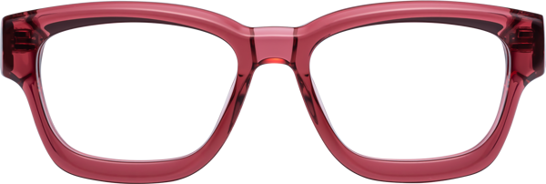 Red Geek-Chic Thick Trapezoid Eyeglasses - Lugo