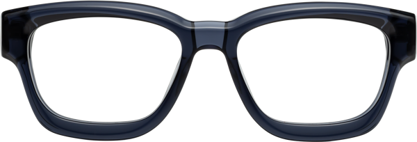 Translucent Blue Geek-Chic Thick Trapezoid Eyeglasses - Lugo